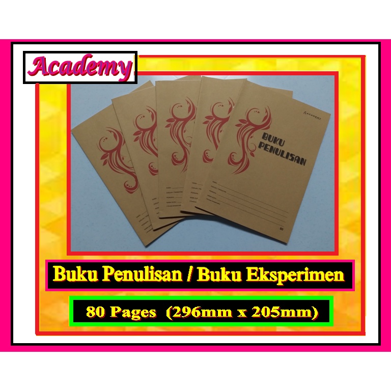 ACADEMY ~ BUKU PENULISAN / BUKU EKSPERIMEN / 76'P WRITING BOOK (296MM x ...