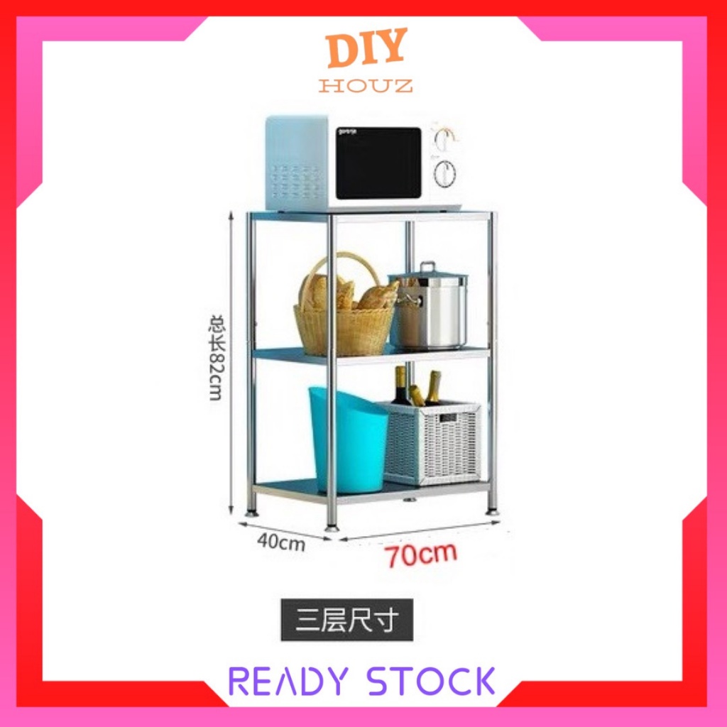 3 TIER MULTI PURPOSE STAINLESS STEEL STORAGE RACK (55CM X 40CM ...