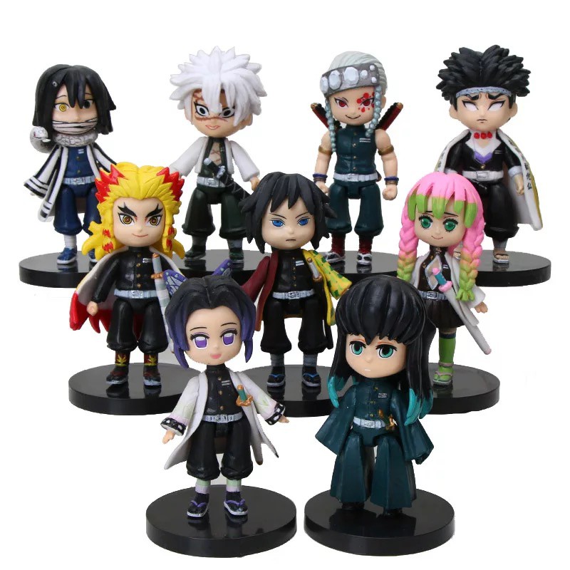 ACTION FIGURE KIMETSU NO YAIBA DEMON SLAYER SET 9 PCS RENGOKU GIYUU ...
