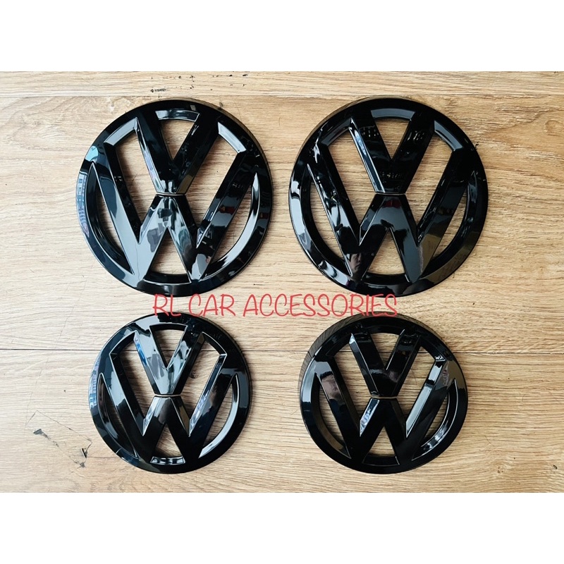 Volkswagen Polo Golf mk6 mk7 mk7.5 front rear logo emblem glossy black ...
