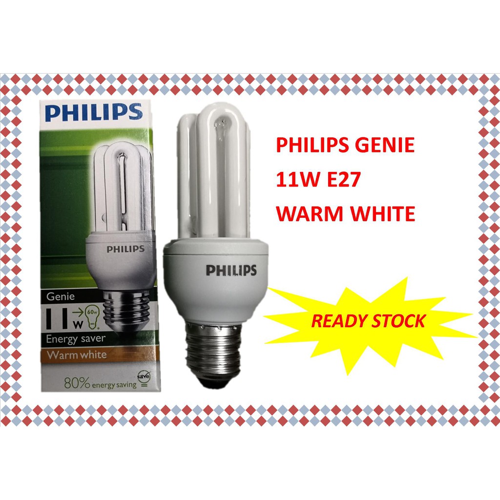 PHILIPS GENIE E27 11W ENERGY SAVING BULB COOL DAYLIGHT & WARM WHITE | Shopee Malaysia