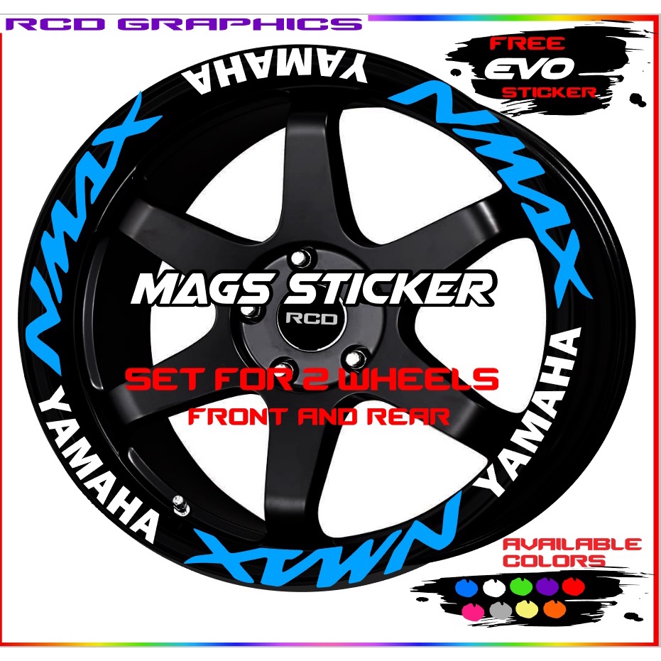 Yamaha nmax fit all version mags sticker set for 2 wheels front and ...
