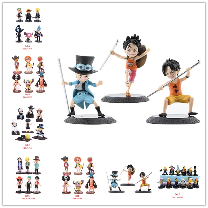 One Piece Figures Luffy Redhead Buggy Thriller Bark Rob Lucci Doll Car ...