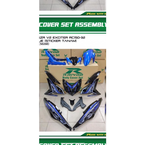 Rapido Cover Set Y15ZR V1/V2 Exciter RC150 Blue（Sticker Tanam） | Shopee Malaysia