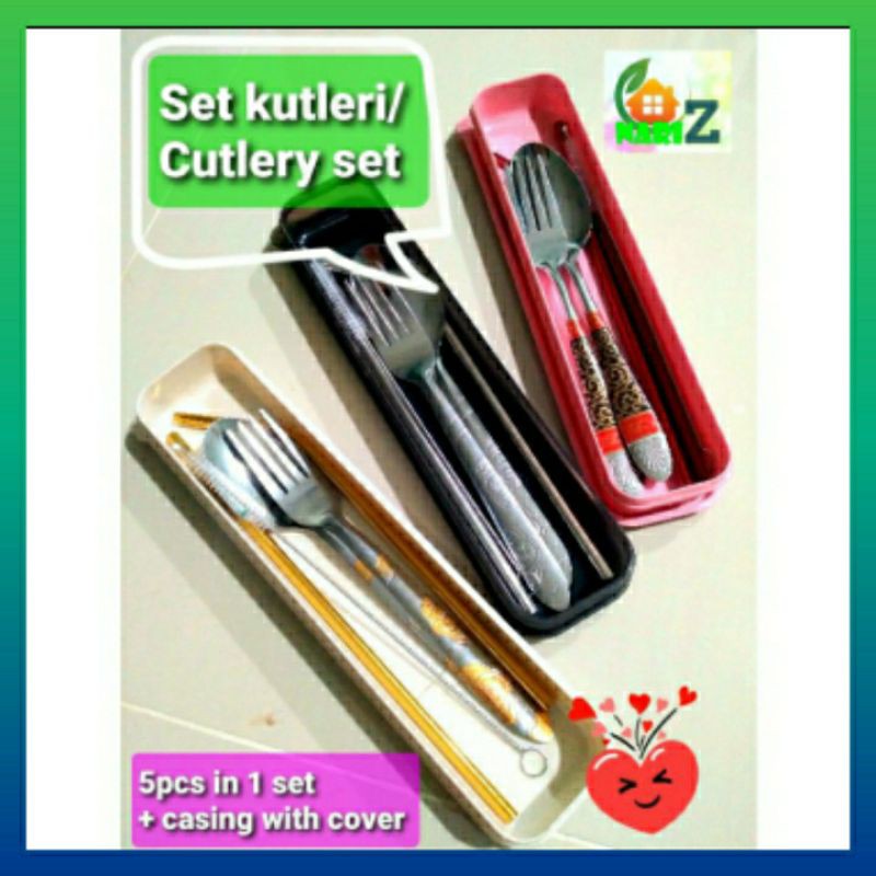 💥1 Set💥 Cutlery set Set kutleri stainless steel | Shopee Malaysia