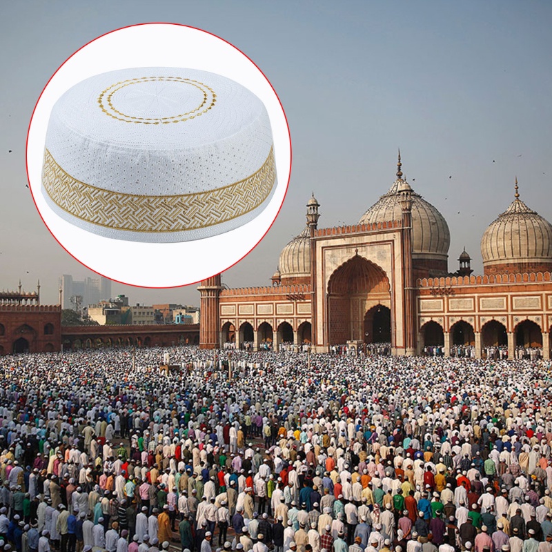 Mo* Autumn Winter Muslim Prayer Hat Men Islam Topi Kufi Headware Skull ...