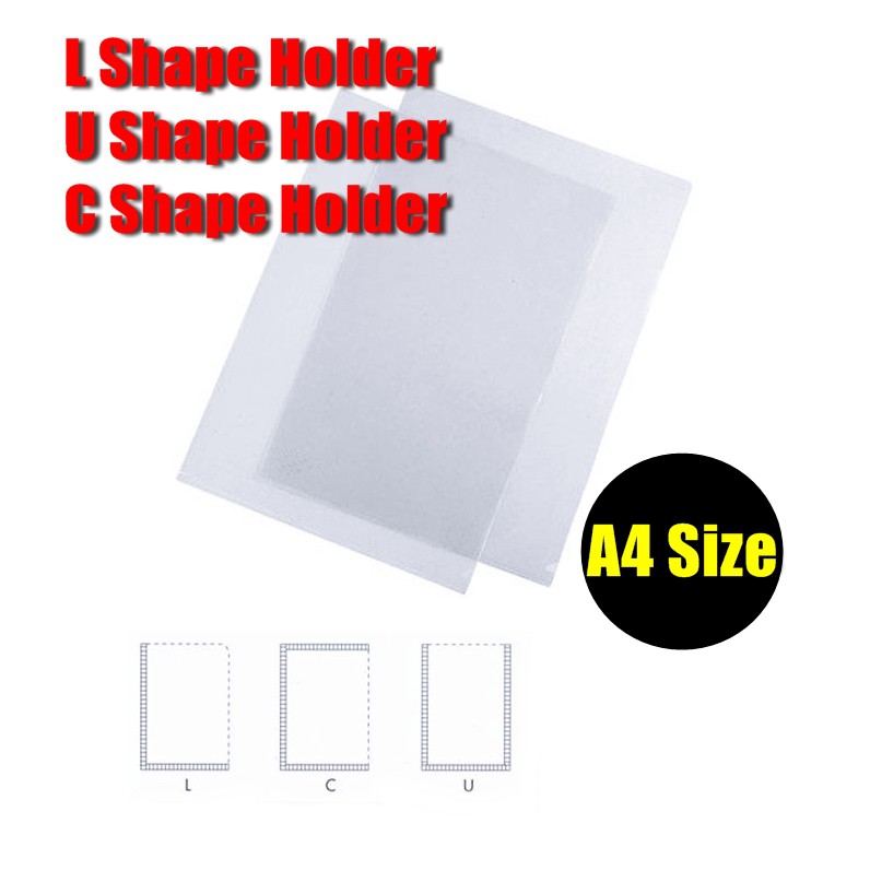 AKINA SAVE A4 PVC U Shape L Shape C Shape A4 Clear Folder Document Clear Holder | Shopee Malaysia