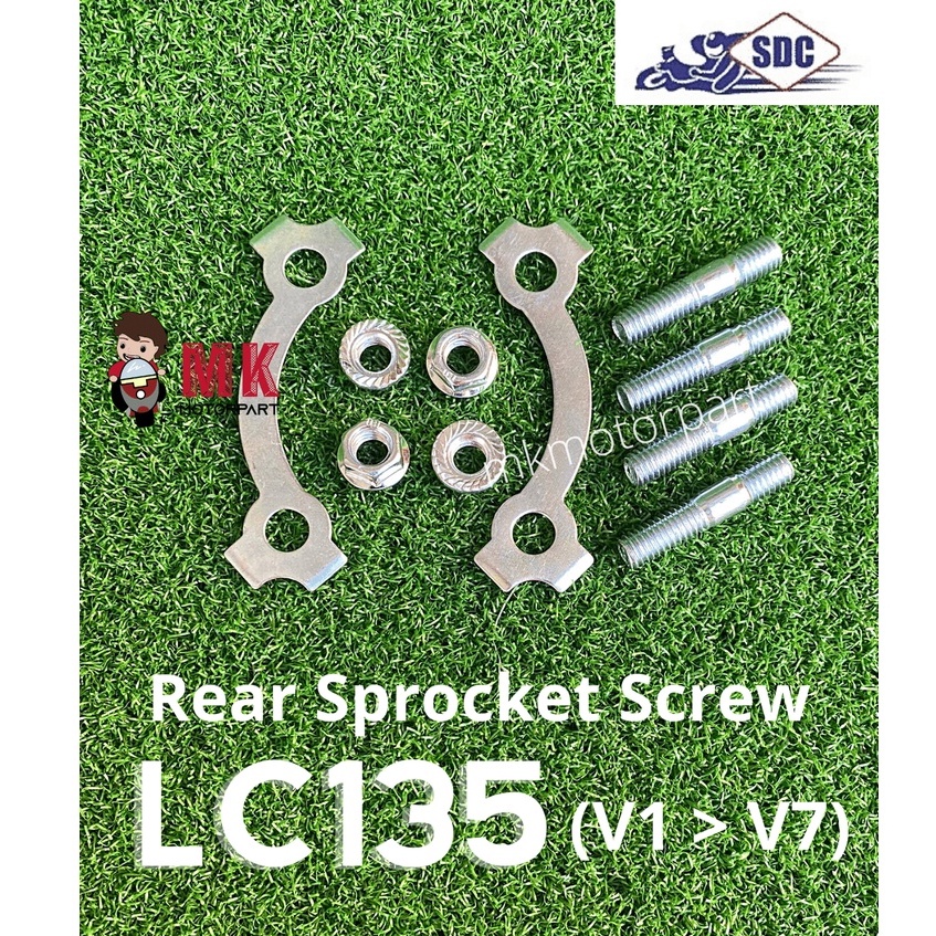 (SDC) REAR SPROCKET SCREW Set Yamaha LC135 Spocket Skru Bolt Nut LC2 ...