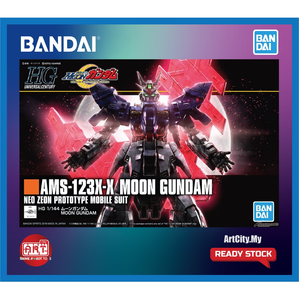 (READY STOCK) Bandai HG - HGUC Moon Gundam AMS-123X-X - 1/144 Scale ...