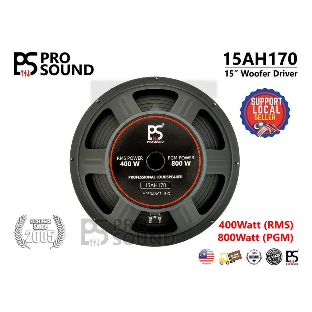 (SEBIJI / PER UNIT) PS PRO SOUND 15AH170 Speaker 15" 400Watt AES Power LF Woofer Driver Speaker ...