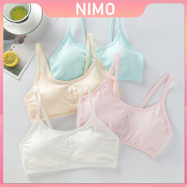 8-12YO Girls Bra Teenagers Padding Vest Thin Underwear Narrow Shoulder ...