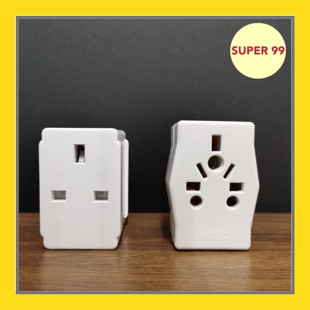 3 Way Multi-Adaptor 13A with Neon Light Indicator Adapter | Shopee Malaysia