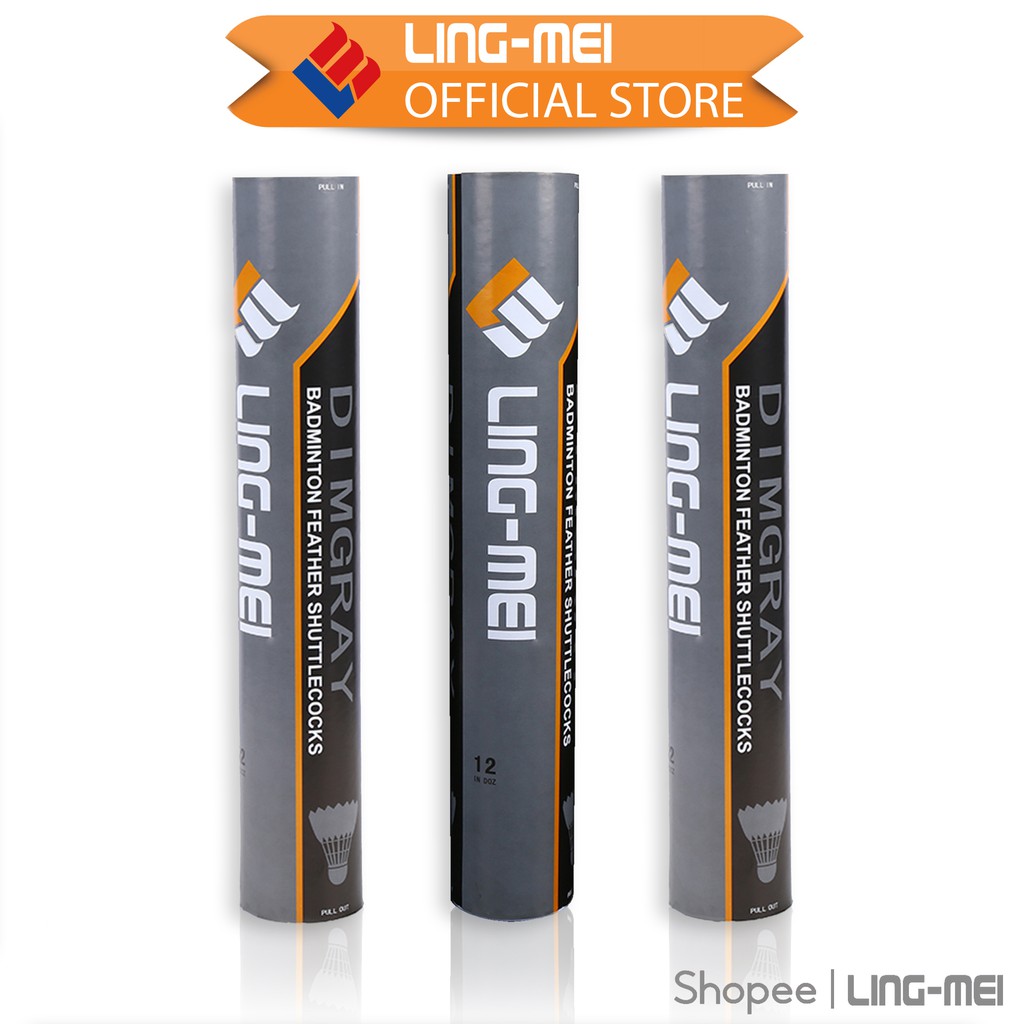 Ling-Mei Shuttlecock Dimgray Badminton Feather Shuttlecock (12 Pcs ...