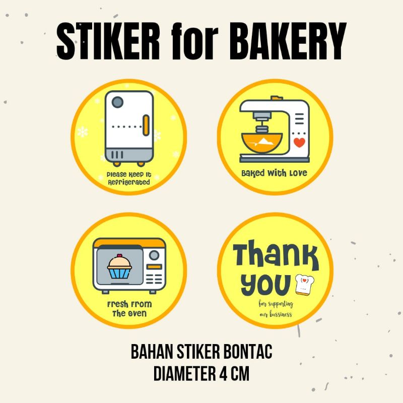 Bakery Thank You Fresh From the oven Sticker Baked With Love Please ...