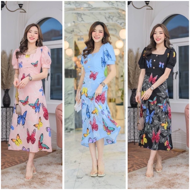 New Premium Midi Floral Dress Ready Stock | Shopee Malaysia
