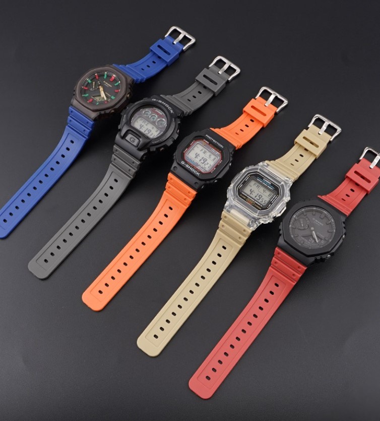 Black Buckle Tali Jam G shock DW5600 DW6900 GA2100 TPU Tali Jam strap G ...