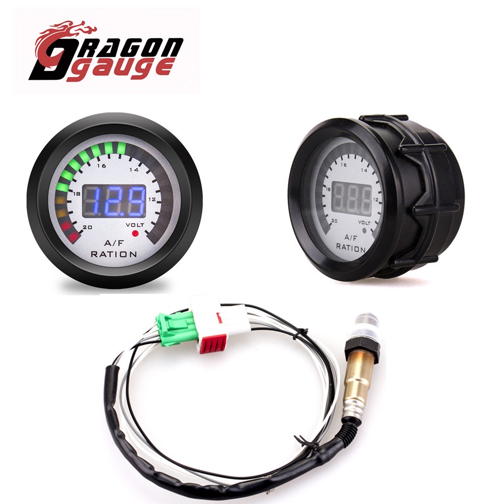 DRAGON GAUGE 52mm Air Fuel Ratio Gauge With Narrowband O2 Oxygen Sensor ...