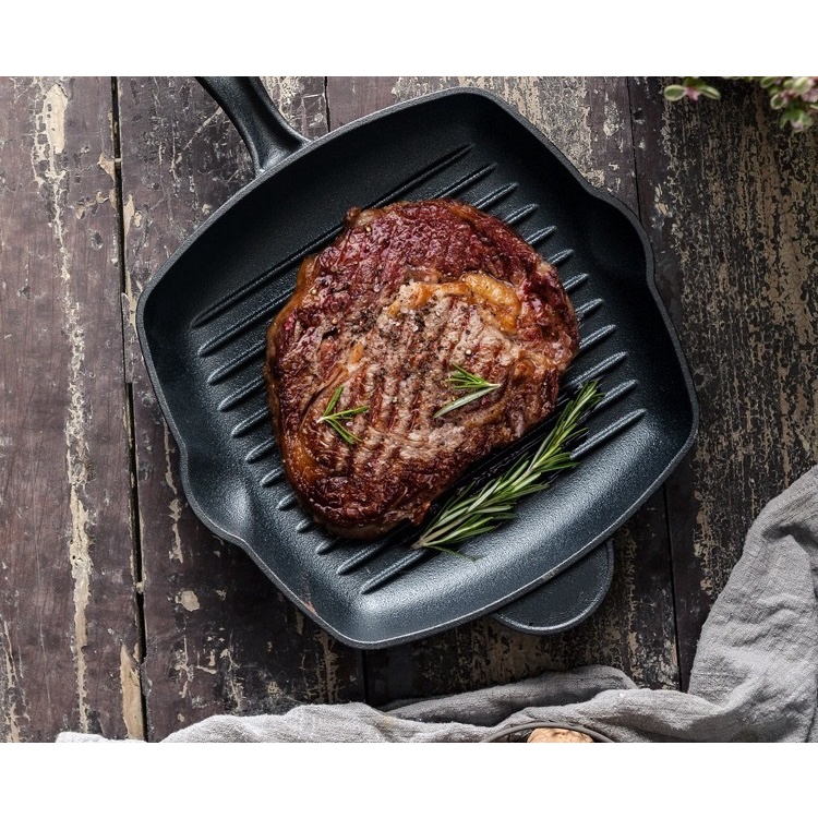 Cast Iron Steak Frying Grilling Pan Kuali Besi Stik | Shopee Malaysia
