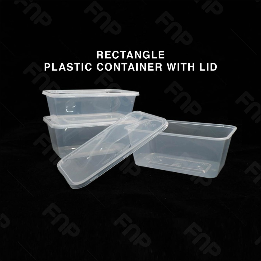 Disposable Plastic Food Container Rectangular Microwavable A1000 / A750 ...