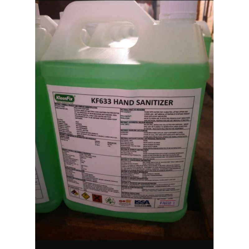 (Ready Stock) Kleenfix KF633 Hand Sanitizer 70%Alcohol 5L | Shopee Malaysia
