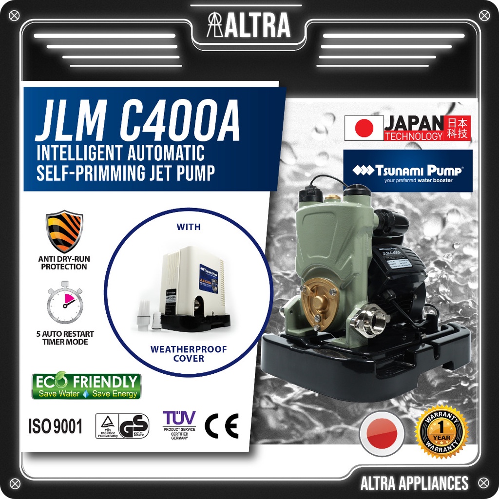 Tsunami Water Pump JLM-C400A Intelligent Automatic Self Priming Pump ...