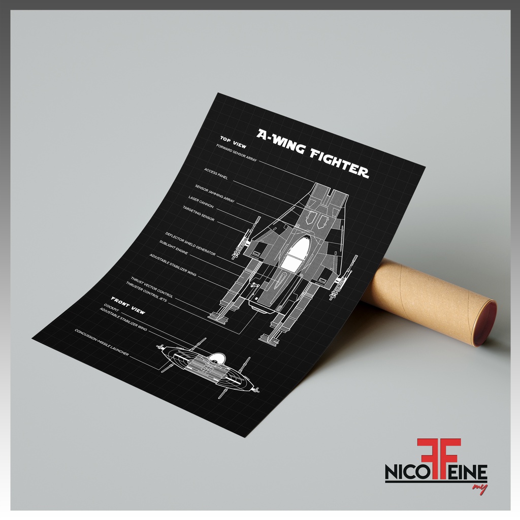 [Poster Only] Star Wars RZ-1 A Wing Star Fighter Interceptor Minimal ...