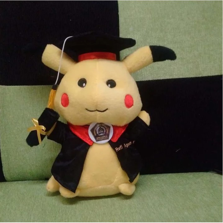 Pokemon Graduation Doll - Pikachu - Pikachu Plus Embroidered Name and ...