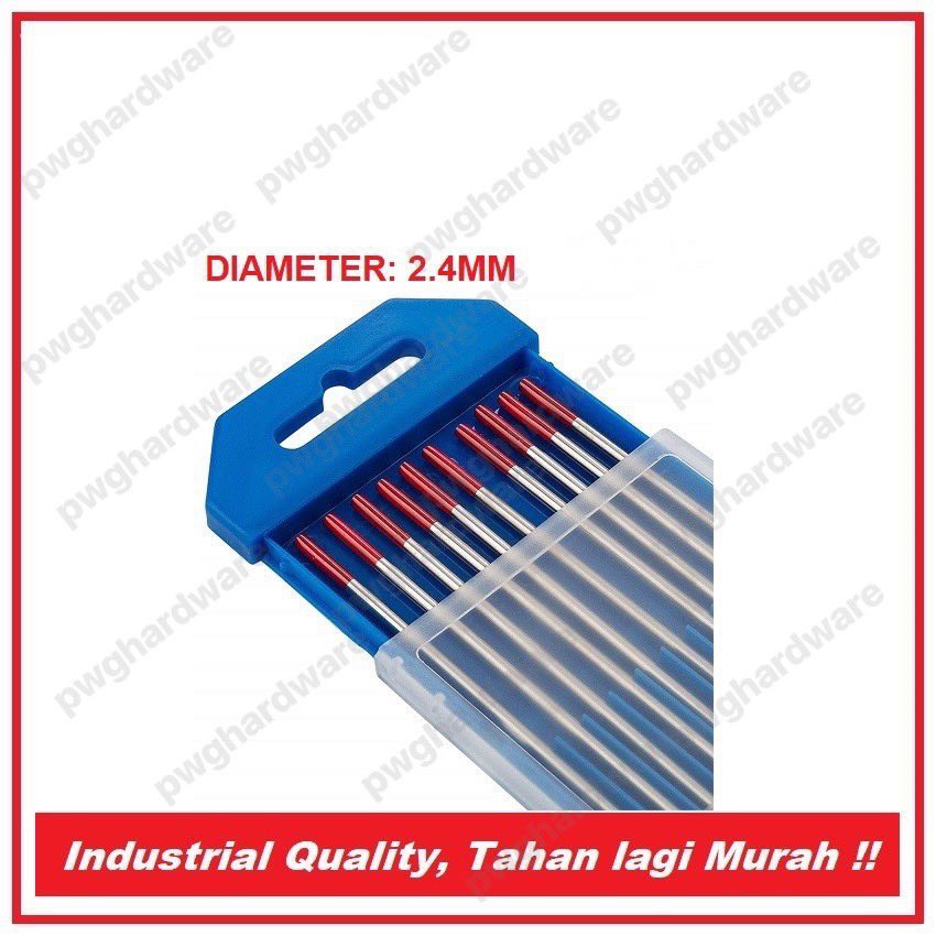 (10PC) 2.4MM TIG TUNGSTEN ELECTRODE (RED）2% THORIATED / TIG TUNGSTEN ...