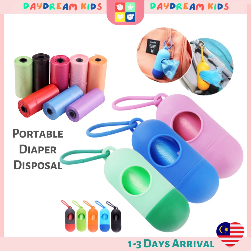 Kids Portable Diaper Disposal & Refill Roll Plastic Dispenser Plastic ...