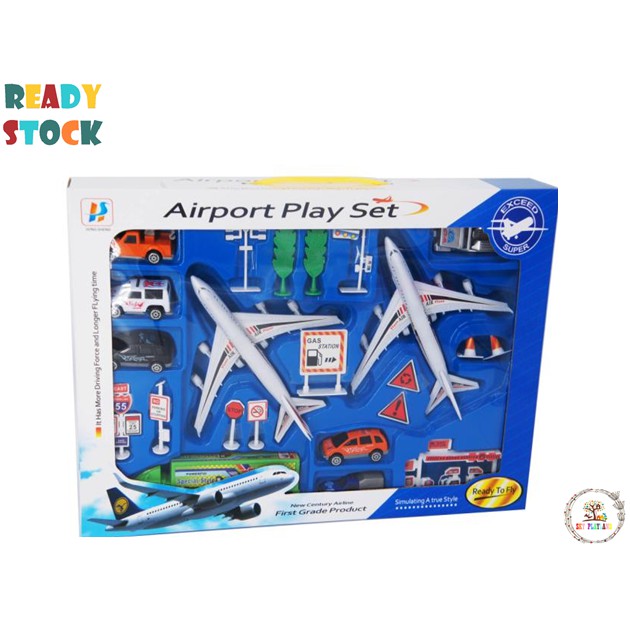 Airport Play Set Simulation Pretend Play Pilot Mini Figure Airplane ...