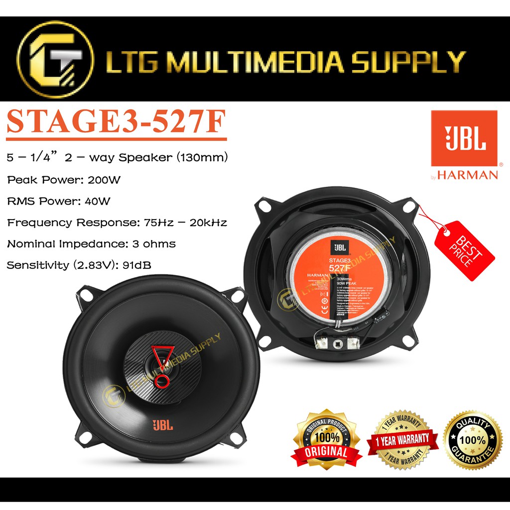 JBL STAGE3 527F 5-1/4 Inch 2-way Speaker (130mm) | Shopee Malaysia