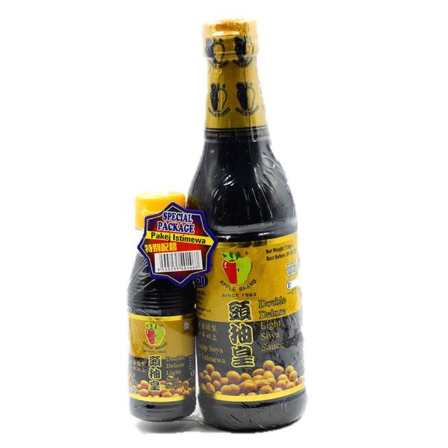 APPLE BRAND Golden/Deluxe Light/Thick Soya Sauce 苹果牌天然头抽, 头抽皇, 生晒油 700G ...
