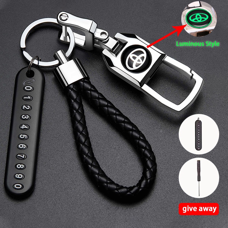 [Ready Stock] Toyota Zinc Alloy Car Keychain Luminous Motorcycle ...