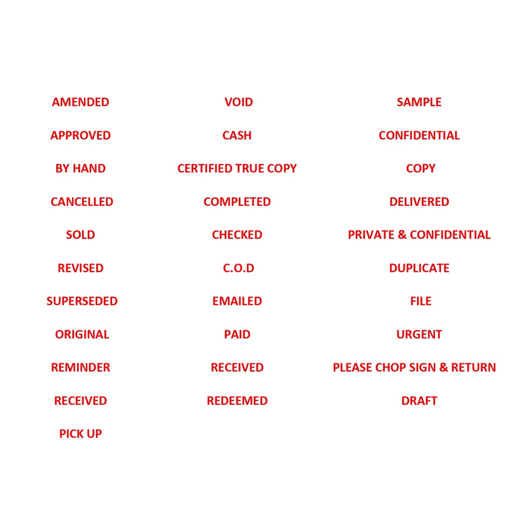 FLASH STAMP Ready Made /Chop (PAID/RECIEVED/ORIGINAL & ETC.) PRE INK ...