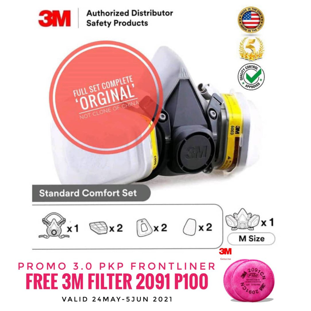 Topeng Muka 3M Half Face Mask (Full Set Complete) | Shopee Malaysia
