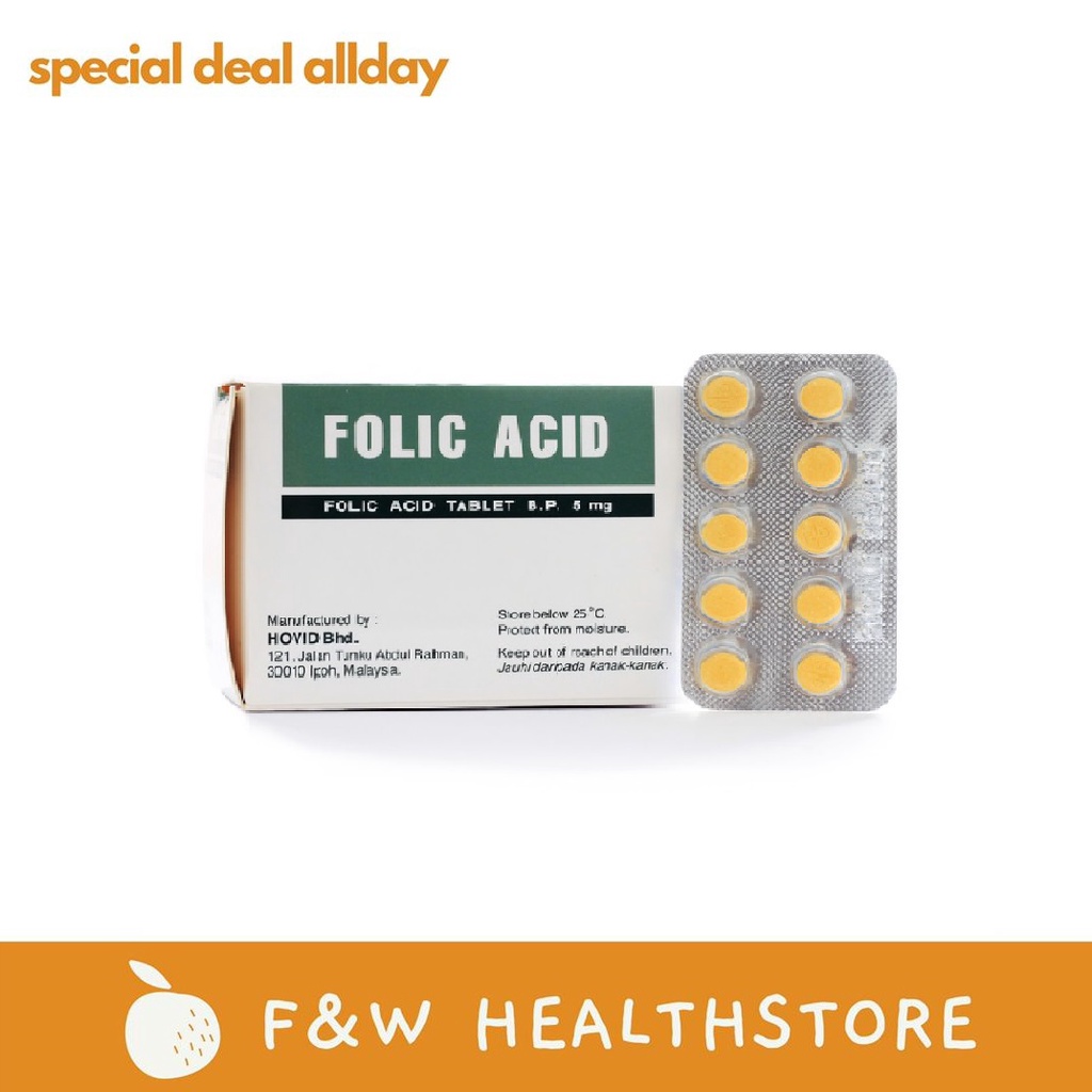HOVID FOLIC ACID 5MG 100 TABLET (1 box) | Shopee Malaysia