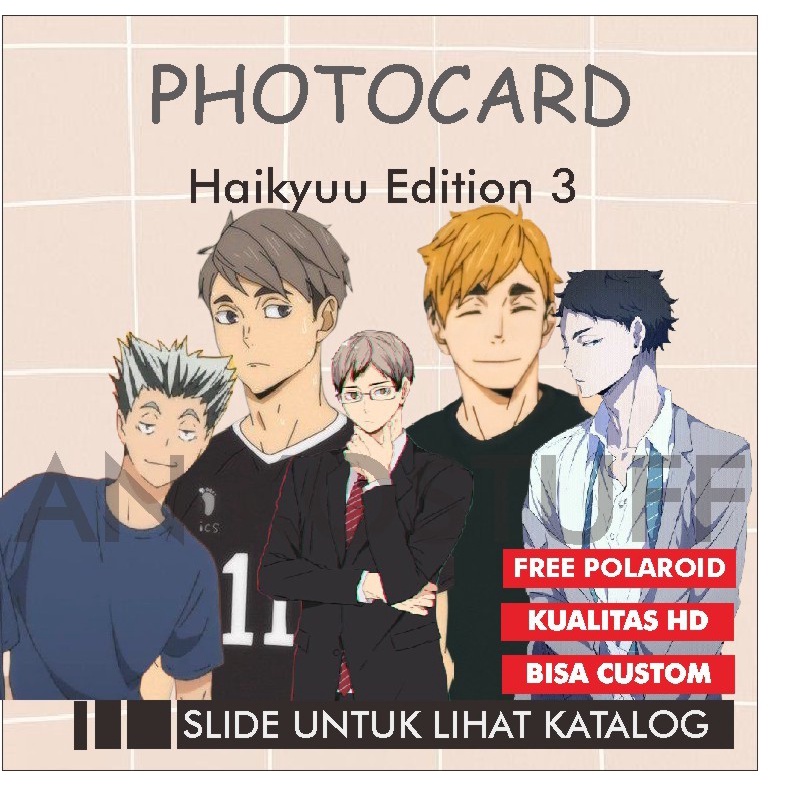 Haikyuu PHOTOCARD 3pc HAIKYUU Handsome Paper ANIME PHOTOCARD HAIKYUU ...