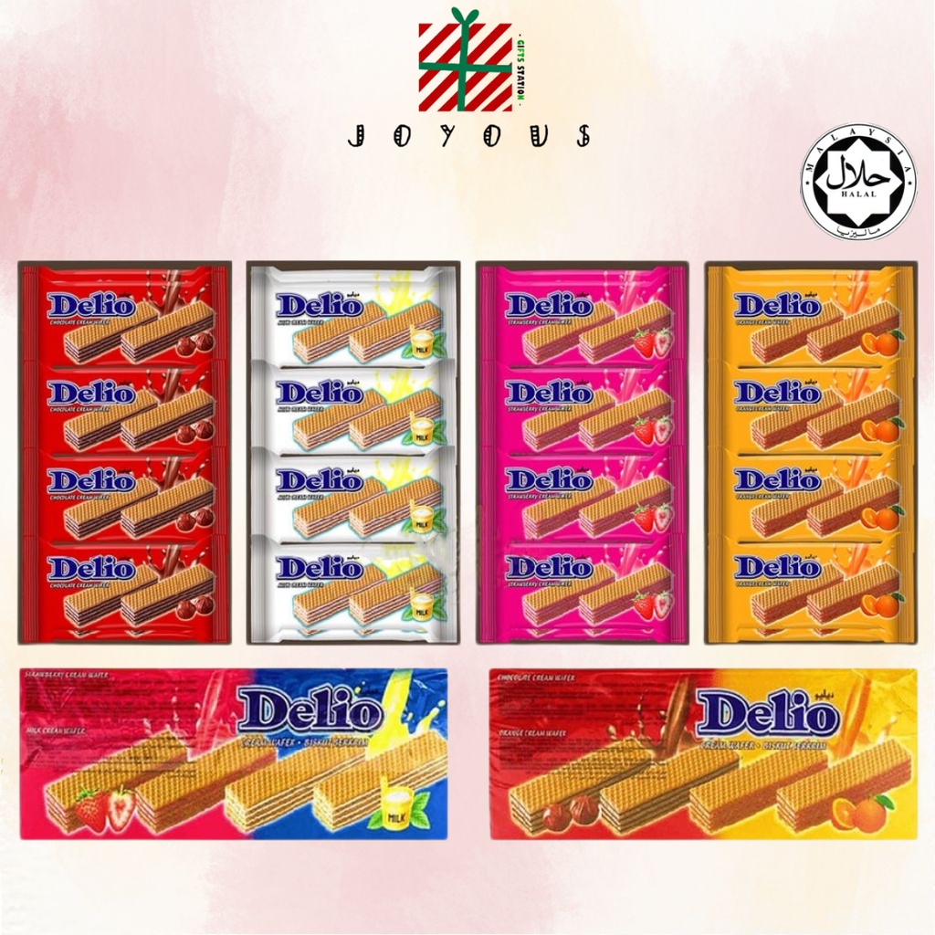 24Pcs x 16g Delio Cream Wafer (Chocolate / Strawberry / Milk / Orange ...