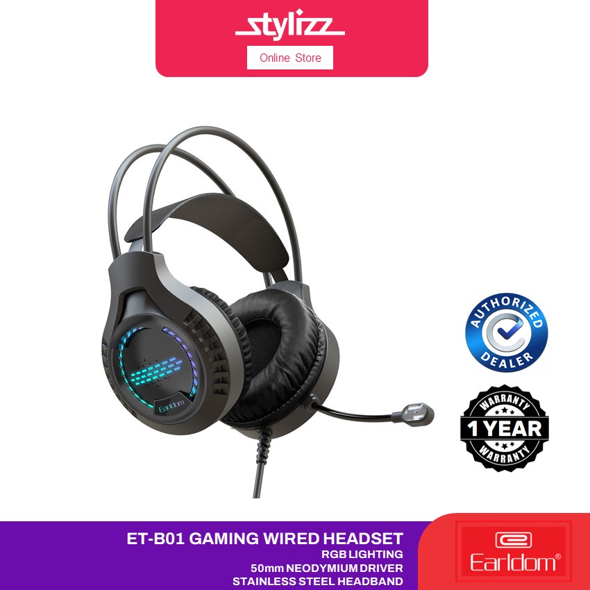 EARLDOM ET-B01 GAMING WIRED HEADSET (USB + 3.5MM*2) 1.7M - BLACK(HS366-ED-BK) | Shopee Malaysia