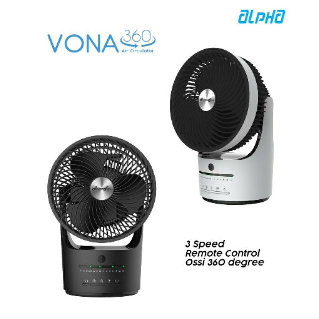 Alpha Vona Fan 8" Remote Control Table Fan 360 Air Circulating Fan ...