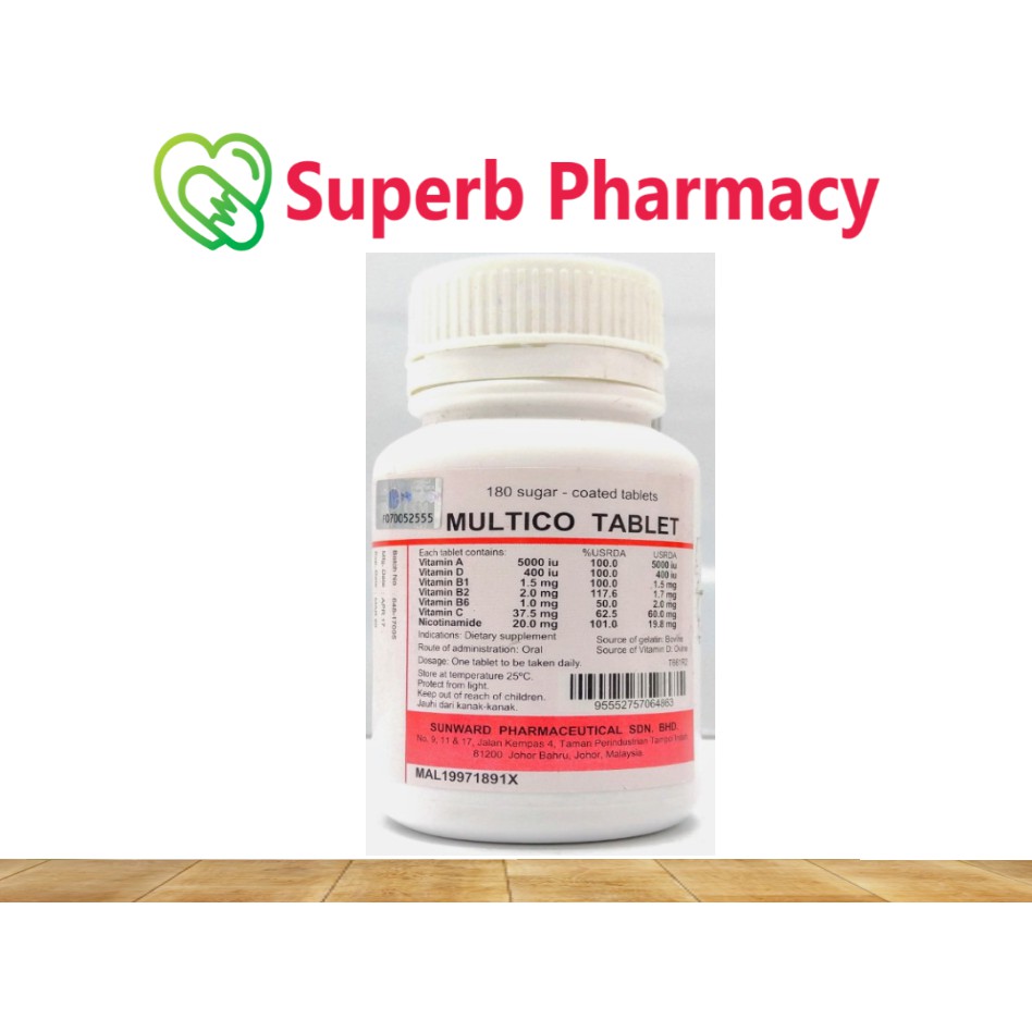 Multico Tablet 180's Sunward Multivitamin | Shopee Malaysia