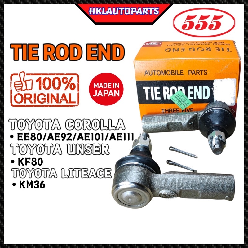 ORIGINAL TOYOTA COROLLA EE80 AE92 AE101 AE111 UNSER KF80 LITEACE KM36 555 (JAPAN) TIE ROD END SE ...