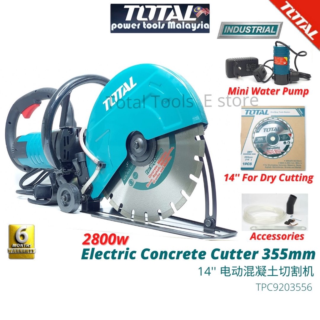 TOTAL Electric (14") Power concrete cutter / Portable Concrete cutting ...