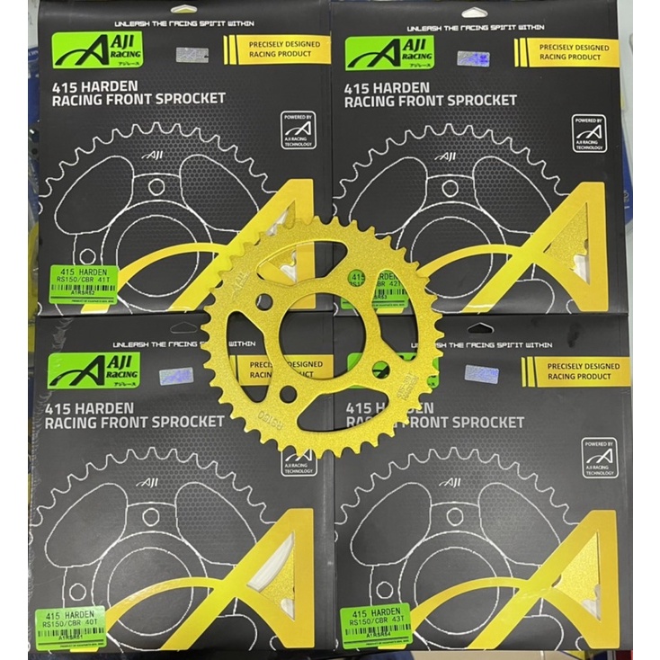AJI RACING 415 RS150 SPROCKET 39T 40T 41T 42T 43T REAR SPROCKET GOLD ...