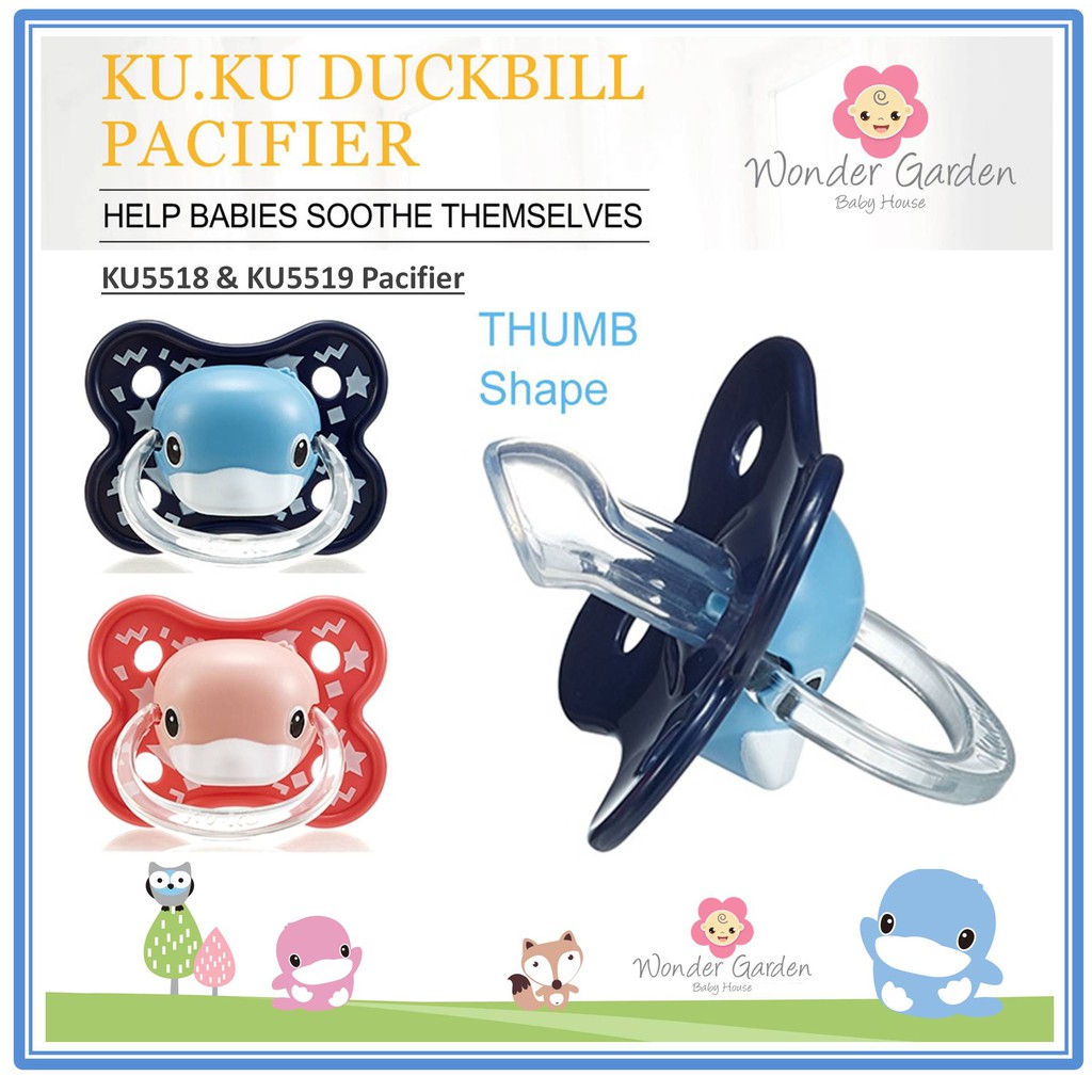 Kuku Duckbill Thumb Shape Pacifier (Puting Baby | KU5518 | KU5519) | Shopee Malaysia