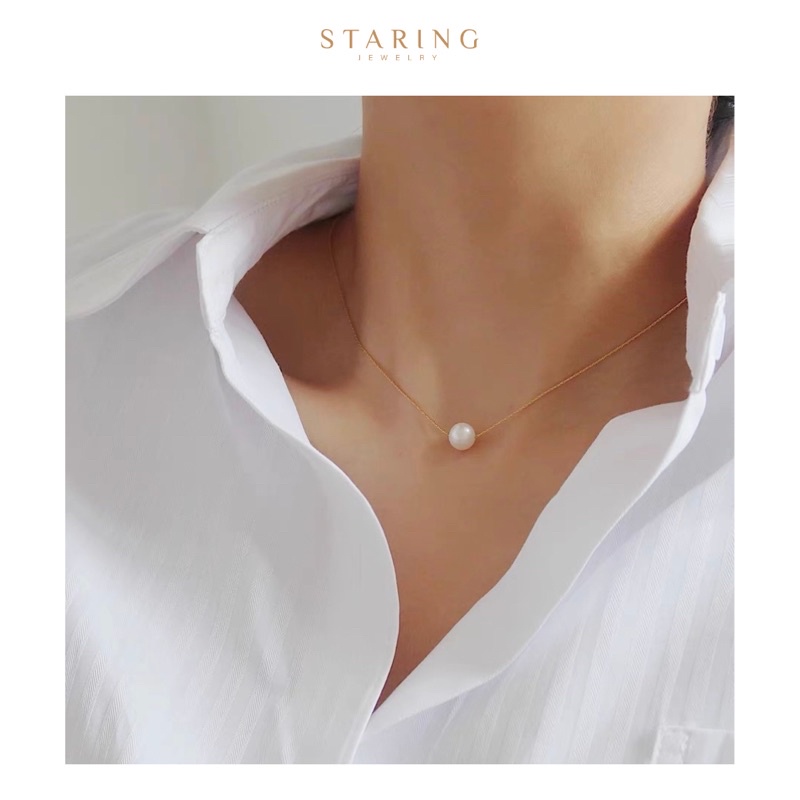 Pearl Necklace White Natural Pearl chian necklace rantai mutiara rantai leher perempuan 项链 简约 ...