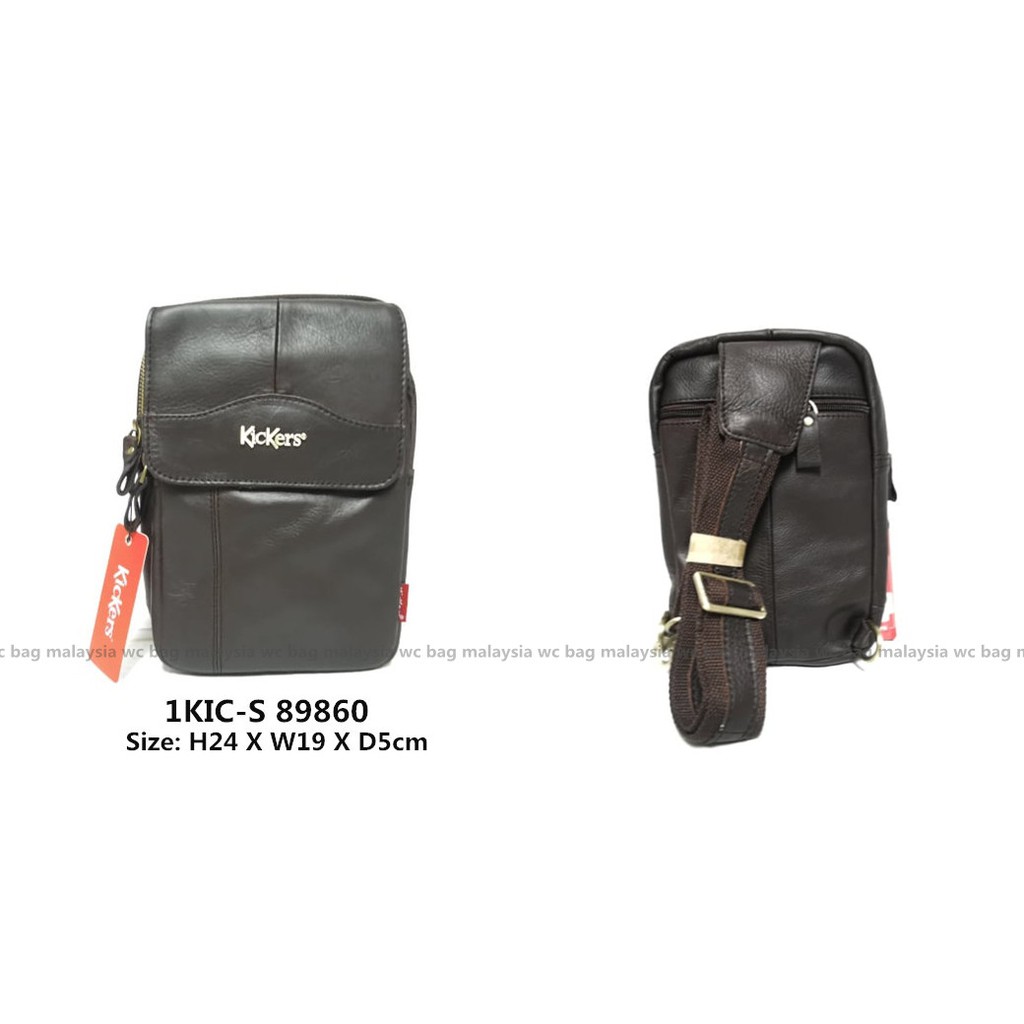 Kickers Leather Travel Shopping Hiking Backpack Cross Body Bags Beg ...