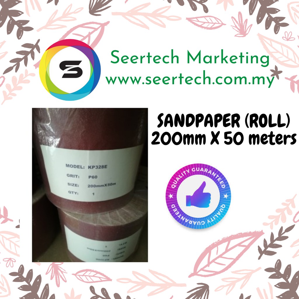 Sandpaper Roll 200mm x 50m Paper Roll Kertas Pasir Red Colour Good ...