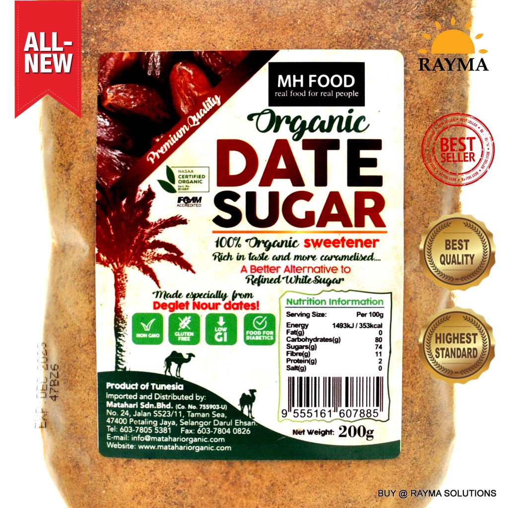 MH FOOD Organic Date Sugar, Low GI for Diabetics, 200g | Shopee Malaysia