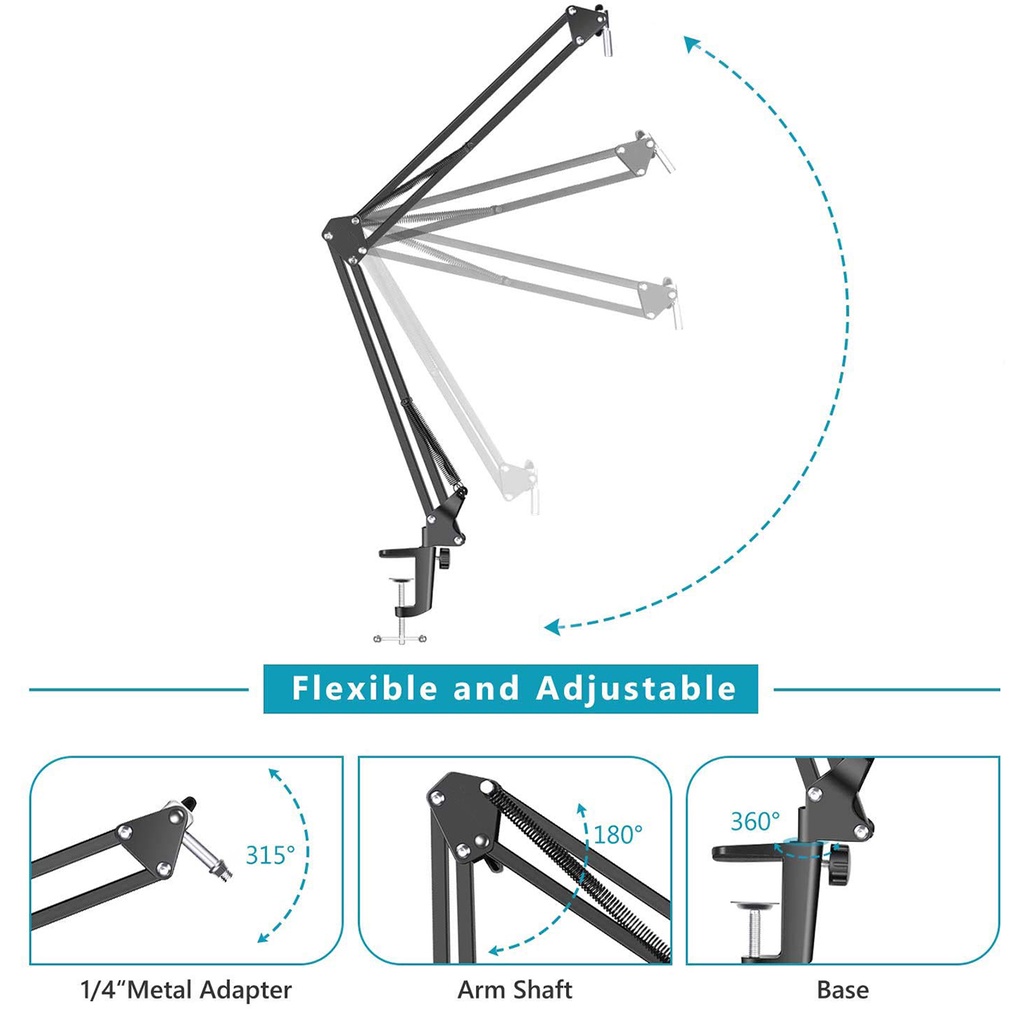 Webcam Stand Webcam Clip Mount Hanging Scissors Tripod Stand Camera Arm ...
